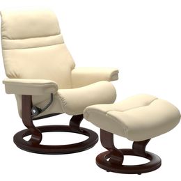 Fu&szlig;hocker stressless, B:57cm H:39cm T:40cm, beige, Leder BATICK: BATICK ist ein leicht korrigiertes, durchgef&auml;rbtes und genarbtes M&ouml;belleder, bei dem