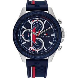 Tommy Hilfiger Herren Multifunktionsuhr "CLARK", blau, Armbanduhren, Quarzuhr, Armbanduhr, Herrenuhr, Datum, Silikonarmband