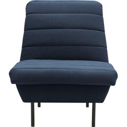 Sessel, B:72cm H:92cm T:103cm, blau, LOOKS by Wolfgang Joop, 100% Polyester, Wohnzimmer, Sessel, "LOOKS IX", Quersteppung, ohne Armlehnen