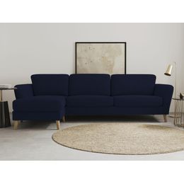 Ecksofa Home Affaire, B:279cm H:88cm T:152cm, blau, Struktur fein (58% Polyester, 22% Polypropylen);Filzoptik (100% Polyester);Webstoff (100%