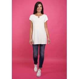 Seidel Moden Damen T-Shirt, wei&szlig;, Gr. 34, unifarben, Jersey, Obermaterial: 95% Viskose, 5% Elasthan, Shirts, mit &uuml;berschnittenen Schultern, MADE IN