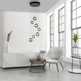 NEUHAUS PURE LED Pendelleuchte "PURE Popup", 7, &Oslash; 40cm H: 60cm, 1 Stk., schwarz, Leuchten, Comfort Lift, CCT, dimmbar &uuml;ber Fernbedienung