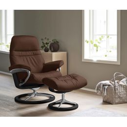 Fu&szlig;hocker stressless, B:57cm H:42cm T:40cm, braun, Leder BATICK: BATICK ist ein leicht korrigiertes, durchgef&auml;rbtes und genarbtes M&ouml;belleder, bei dem