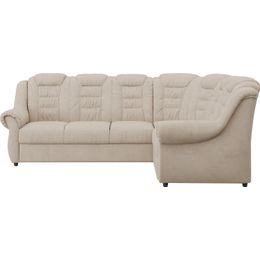 Ecksofa Home Affaire, B:266cm H:102cm T:216cm, beige, 100% Polyester, Wohnzimmer, Sofas, "Boston L-Form", mit hoher R&uuml;ckenlehne, wahlweise mit