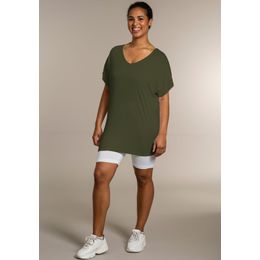 SANDGAARD Damen T-Shirt "Asmsterdam", gr&uuml;n, Basic, Gr. 40, unifarben, Jersey, Obermaterial: 95% Viskose, 5% Elasthan, Shirts, Sommershirt in Unifarbe