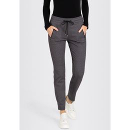 MAC Damen Jerseyhose "easy smart", grau, Gr. 38, Jersey, Obermaterial: 83% Polyester, 12% Viskose, 5% Elasthan, Hosen, mit dezenten