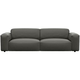 3-Sitzer FLEXLUX, B:252cm H:73cm T:102cm, grau, 100% Echteder, Sofas, "Lucera Sofa, super bequem durch hochwertigen Sitzaufbau mit Kaltschaum",