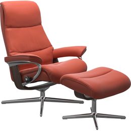 Fu&szlig;hocker stressless, B:57cm H:43cm T:47cm, braun, Garten, Hocker, "View", mit Cross Base, Gr&ouml;&szlig;e S, M & L, Holzakzent Wenge