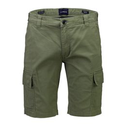 Cargoshorts LINDBERGH "Cargo-Shorts Relaxed Fit", Herren, Gr. L, dusty olive, Obermaterial: 98% Baumwolle, 2% Elasthan, unifarben, relaxed fit, Hosen