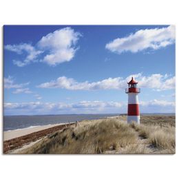 Leinwandbild Artland, B:60cm H:45cm, blau, Leinwand, Wohnzimmer, Bilder, "Leuchtturm Sylt", als Leinwandbild, Poster in verschied. Gr&ouml;&szlig;en