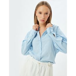 KOTON Bluse Damen Gr&ouml;&szlig;e XL hellblau