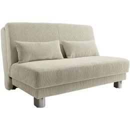 Schlafsofa Home Affaire, B:160cm H:86cm T:195cm, beige, Jugendzimmer, Sofas, "Gina", mit einem Handgriff vom Sofa zum Bett