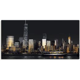 Wandbild Artland, B:100cm H:50cm, grau, Wohnzimmer, Bilder, "New York Financial Distrikt", als Alubild, Leinwandbild in verschied. Gr&ouml;&szlig;en