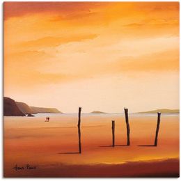 Leinwandbild Artland, B:70cm H:70cm, orange, Leinwand, Wohnzimmer, Bilder, "Abend II", auf Holzrahmen gespannt