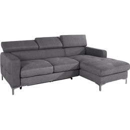 Ecksofa COTTA, B:226cm H:74cm T:169cm, grau, Struktur (100% Polyester );Chenille (90% Polyester; 10% Polyamid ), Wohnzimmer, Sofas, "Sammy L-Form",