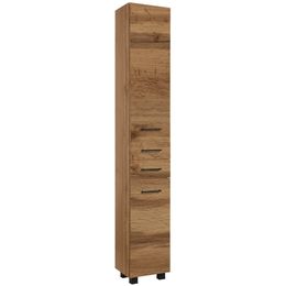 Hochschrank Welltime, B:30cm H:180cm T:27cm, braun, MDF, Badezimmer, Schr&auml;nke, "Trento, verschiedene Ausf&uuml;hrungen und Farben", Badm&ouml;bel,