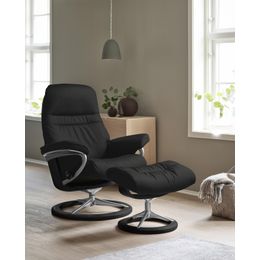 Relaxsessel stressless, B:83cm H:105cm T:74cm, schwarz, Leder BATICK: BATICK ist ein leicht korrigiertes, durchgef&auml;rbtes und genarbtes M&ouml;belleder,