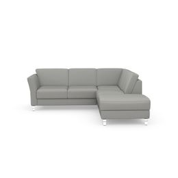 Sit & More Ecksofa SIT & MORE, B:248cm H:87cm T:213cm, silber, Wohnzimmer, Sofas, "Visby L-Form", Wahlweise mit Bettfunktion und Stauraum, frei im Raum stellbar