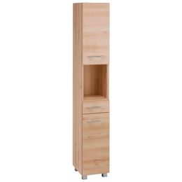 Hochschrank Welltime, B:30cm H:185cm T:35cm, braun, Badezimmer, Schr&auml;nke, "Portofino"