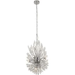 Searchlight H&auml;ngeleuchte "H&auml;ngeleuchte Peacock, 14-flammig", 14, &Oslash; 37cm H: 64cm, 1 Stk., silber, Wohnzimmer, Leuchten, Glamour&ouml;s