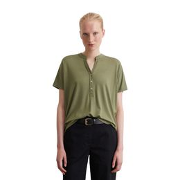 Marc O'Polo MARC O'POLO Damen Blusenshirt "aus LENZING ECOVERO "olive, Gr. L, unifarben, Obermaterial: 94% Viskose, 6% Elasthan, Shirts