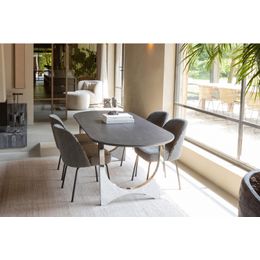 Esszimmerstuhl Woood, B:50cm H:83cm T:57cm, grau, Polyester, St&uuml;hle, "Vogue mit bezug und 3D-Muster, B 50 x T 57 x H 83 cm (2er-Set)", Der Woood