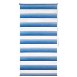 Doppelrollo K-home, B:60cm H:200cm, blau, Polyester, Rollos, "mit sch&ouml;nen Farbverlauf"