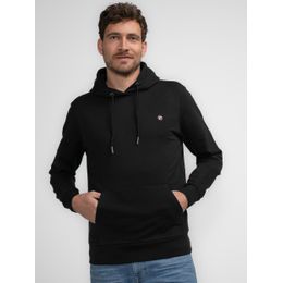 Herren Sweater, schwarz, Gr. S, PETROL INDUSTRIES, Sweatware, Obermaterial: 95% Baumwolle, 5% Elasthan, Sweatshirts, mit K&auml;ngurutasche