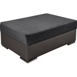 Hocker Collection AB, B:100cm H:40cm T:70cm, grau, 100%Polyester, Wohnzimmer, Hocker, "John", Frei im Raum stellbar, wahlweise mit Federkern