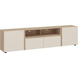 Lowboard Home Affaire, B:200,7cm H:52,5cm T:39,6cm, beige, Holzwerkstoff, Wohnzimmer, Sideboards, "TAVERA", Lowboard Breite 201 cm, modern, grifflos,