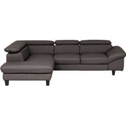 Ecksofa Home Affaire, B:266cm H:73cm T:108cm, braun, 100% Polyester; Feinstruktur 75000 Scheurtouren; Struktur 35000 Scheuertouren, Mikrofaser 40000