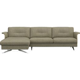 Ecksofa FLEXLUX, B:273cm H:81cm T:158cm, gr&uuml;n, 62% Polyester/17%Baumwolle/14%Viscose/7%Leinen, Wohnzimmer, Sofas, "Glow bequem und komfortabel durch
