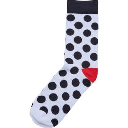 Urban Classics Herren Basicsocken "Urban Classics Unisex Basic Polka Dot Socks 3-Pack", Gr. 43wei&szlig;, schwarz, Baumwolle, Elasthan, Polyester, Socken