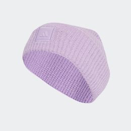 Damen Beanie "MIT BREITEM B&Uuml;NDCHEN"powder plum, adidas Performance, Obermaterial: 53% Polyester, 47% Polyacryl, M&uuml;tzen