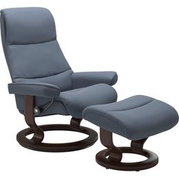 Fu&szlig;hocker stressless, B:57cm H:40cm T:47cm, blau, Leder BATICK: BATICK ist ein leicht korrigiertes, durchgef&auml;rbtes und genarbtes M&ouml;belleder, bei dem