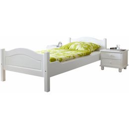 Massivholzbett Ticaa, B:99cm, wei&szlig;, Betten, "Rita", Doppelbett, aus Kiefer Massivholz, inkl. Rollrost