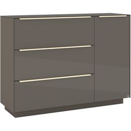 Sideboard, B:137cm H:102cm T:42cmanthrazit matt lack, glas anthrazit glanz, SET ONE BY Musterring, Glas, Holzwerkstoff, Wohnzimmer, Sideboards,