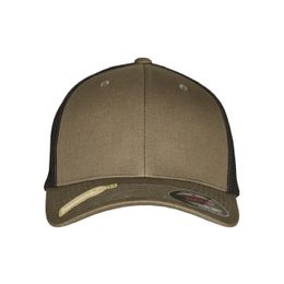 Flexfit Flex Cap "Flexfit Trucker Flexfit Trucker Recycled Mesh"olive, schwarz, Gr. S, unifarben, 100% Baumwolle, Caps