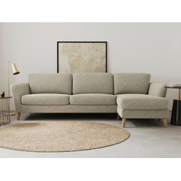 Ecksofa Home Affaire, B:279cm H:88cm T:152cm, beige, Struktur fein (58% Polyester, 22% Polypropylen);Filzoptik (100% Polyester);Webstoff (100%
