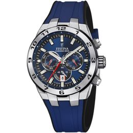 Festina Herren Chronograph "Chrono Bike 2024", blau, Armbanduhren, Armbanduhr, Quarzuhr, Herrenuhr, Stoppfunktion, bis 10 bar wasserdicht