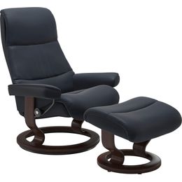Fu&szlig;hocker stressless, B:57cm H:40cm T:47cm, blau, Leder BATICK: BATICK ist ein leicht korrigiertes, durchgef&auml;rbtes und genarbtes M&ouml;belleder, bei dem