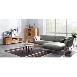 Ecksofa GUTMANN FACTORY, B:280cm H:80cm T:170cm, grau, Leder, Wohnzimmer, Sofas, "Venezuela"
