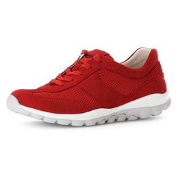 ROLLINGSOFT Damen Keilsneaker, Gr. 35, rot, Textil, Ziegenveloursleder, unifarben, Schuhe, Freizeitschuh, Halbschuh, Schn&uuml;rschuh mit Logoschriftzug