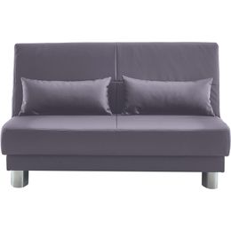 Schlafsofa Home Affaire, B:140cm H:86cm T:195cm, braun, 100% PU, Jugendzimmer, Sofas, "Gina", mit einem Handgriff vom Sofa zum Bett
