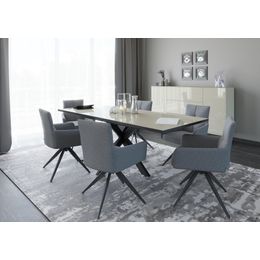 Esstisch, B:160cm H:77cm T:90cm, beige, SET ONE BY Musterring, K&uuml;che, Tische, "Reno", Mit Vierkantfu&szlig;, w&auml;hlbaren Gestellen und Plattenfarben