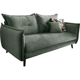 3-Sitzer Home Affaire, B:183cm H:97cm T:110cm, gr&uuml;n, 100% Polyester;Wendekissen: 100% Polyester, Sofas, "Lazio", inklusive 1 Stk. Wende- und 1 Stk.