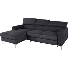 Ecksofa COTTA, B:226cm H:74cm T:169cm, schwarz, Struktur (100% Polyester );Chenille (90% Polyester; 10% Polyamid ), Wohnzimmer, Sofas, "Sammy