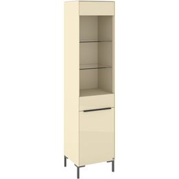 Standvitrine, B:48cm H:199cm T:42cmkaschmir matt lack, glas kaschmir glanz, SET ONE BY Musterring, Glas, Holzwerkstoff, Schr&auml;nke, "Reno", Mit
