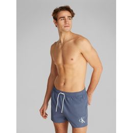 Herren Badeshorts "SHORT DRAWSTRING", grau, Gr. XXL, Calvin Klein Swimwear, unifarben, Polyester, Badehosen, mit Logo