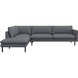 Ecksofa FLEXLUX, B:295cm H:61cm T:222cm, blau, 62% Polyester, 17% Cotton, 14% Viscose, 7% Linen, Wohnzimmer, Sofas, "Bolzano, elegant und bequem,